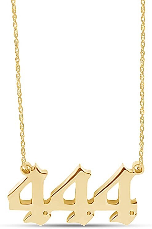 Gold 444 Angel Number Necklace, Jewelry Charms Minimalist Stainless ...