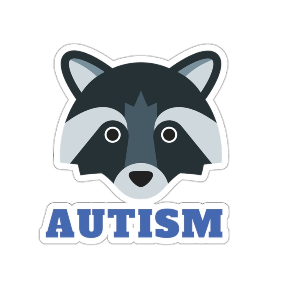 Autism Racoon Kiss-Cut Stickers | eBay UK