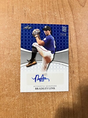 2022 Leaf Perfect Game National Showcase - Bradley Link - Blue Auto #d ...