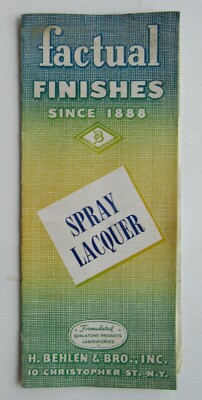 H. Behlen & Bros Factual Finishes Spray Lacquer w/ Color Chips | eBay