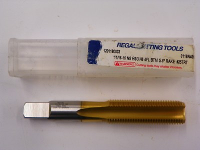 REGAL CUTTING TOOLS 11/16-16 NS HSG H6 4FL BTM 5-8° RAKE STRAIGHT FLUTE ...