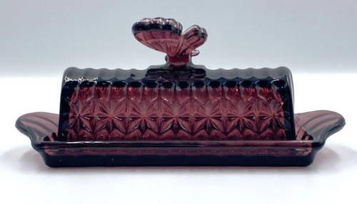 Circleware Purple Butterfly Amethyst Glass Covered Butter Dish | eBay