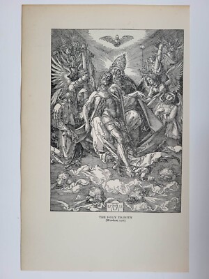Old Vintage Print Durer The Holy Trinity | eBay