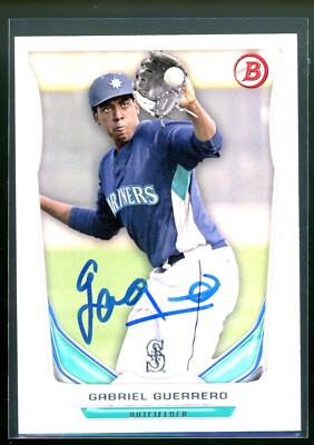 2014 Bowman GABBY GABRIEL GUERRERO Signed Card autograph MARINERS ...