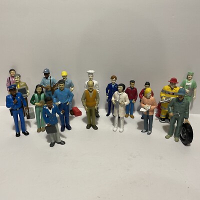 Vintage Lakeshore Learning Community Block Play People Doll Figures Lot ...