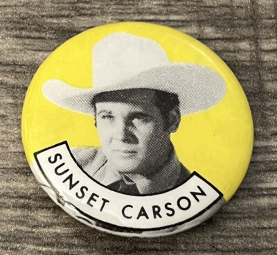 Vintage Cowboy Sunset Carson Republic Pictures Pinback Button Pin PB26A ...