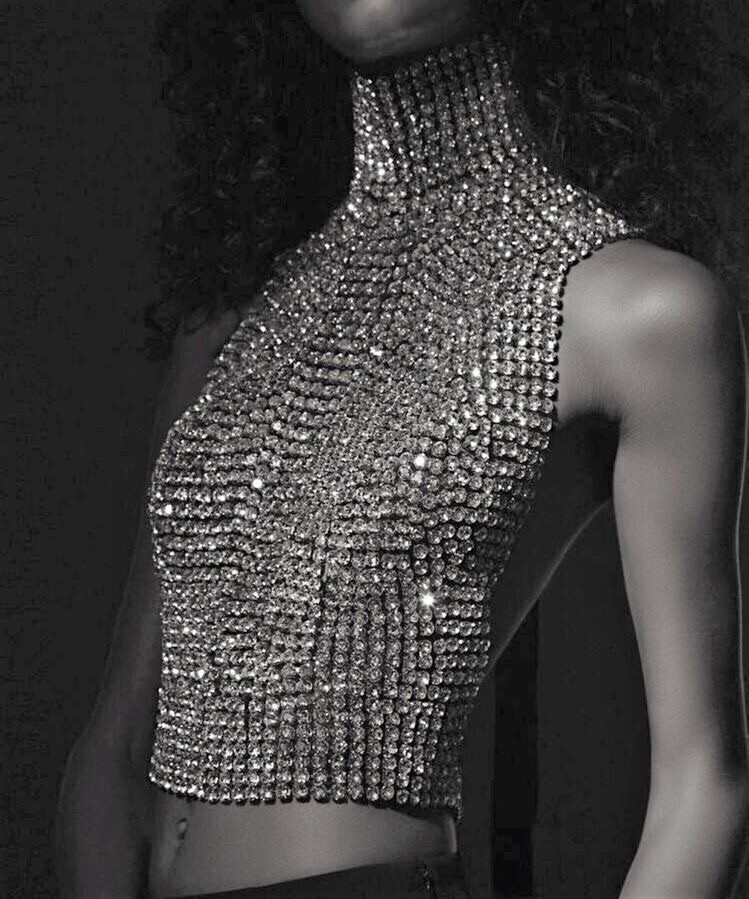 Crystal Top, Handmade Beaded Crystal Rhinestone Top, Colorful Top ...