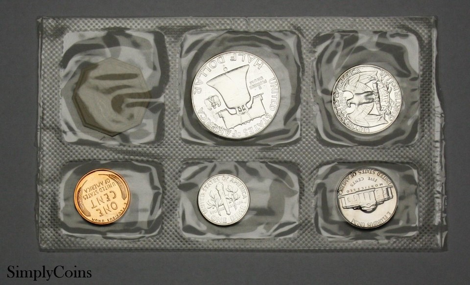 1955 Proof Set Silver Coins Uncirculated Coin Lot Original Envelope US ...