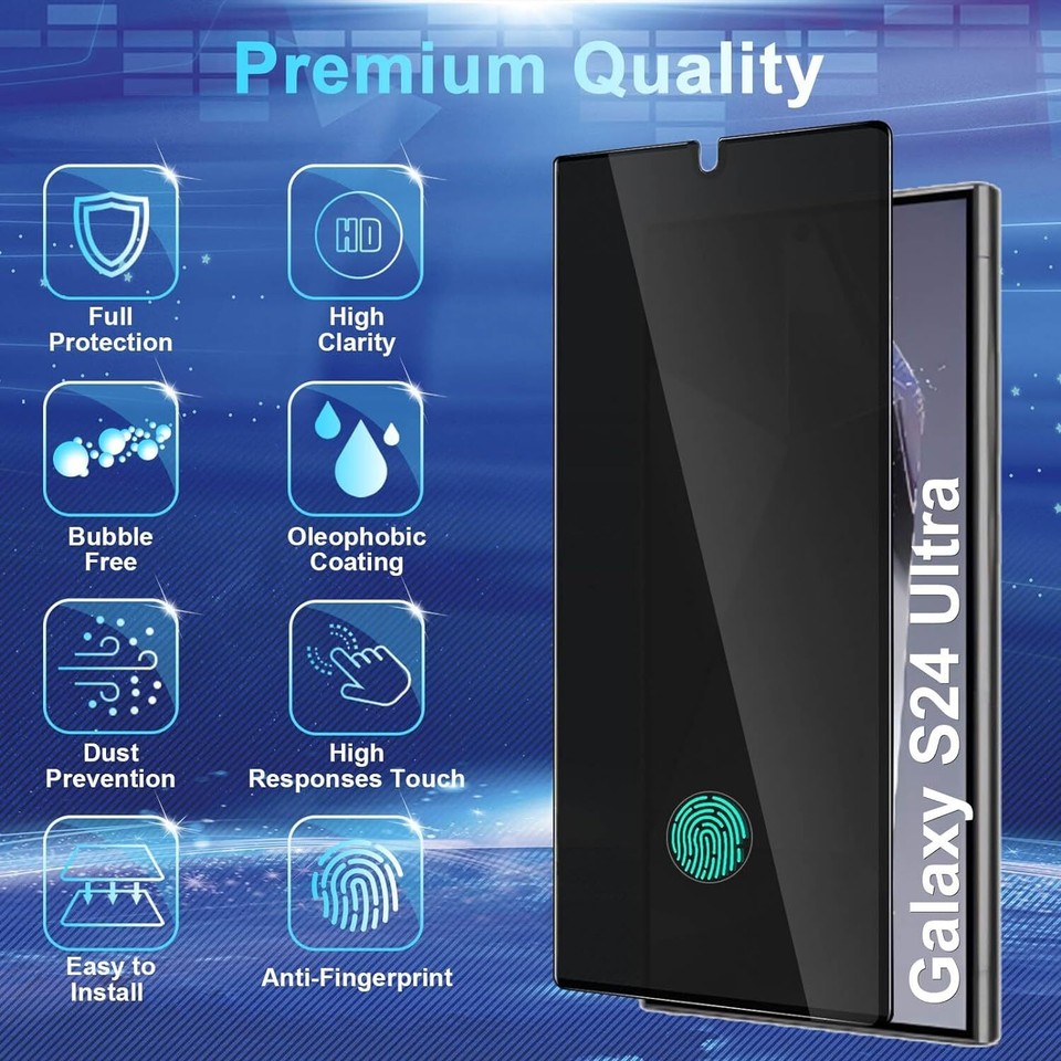 For Samsung Galaxy S25 Ultra S24 Shockproof Case & 2 Privacy Screen ...