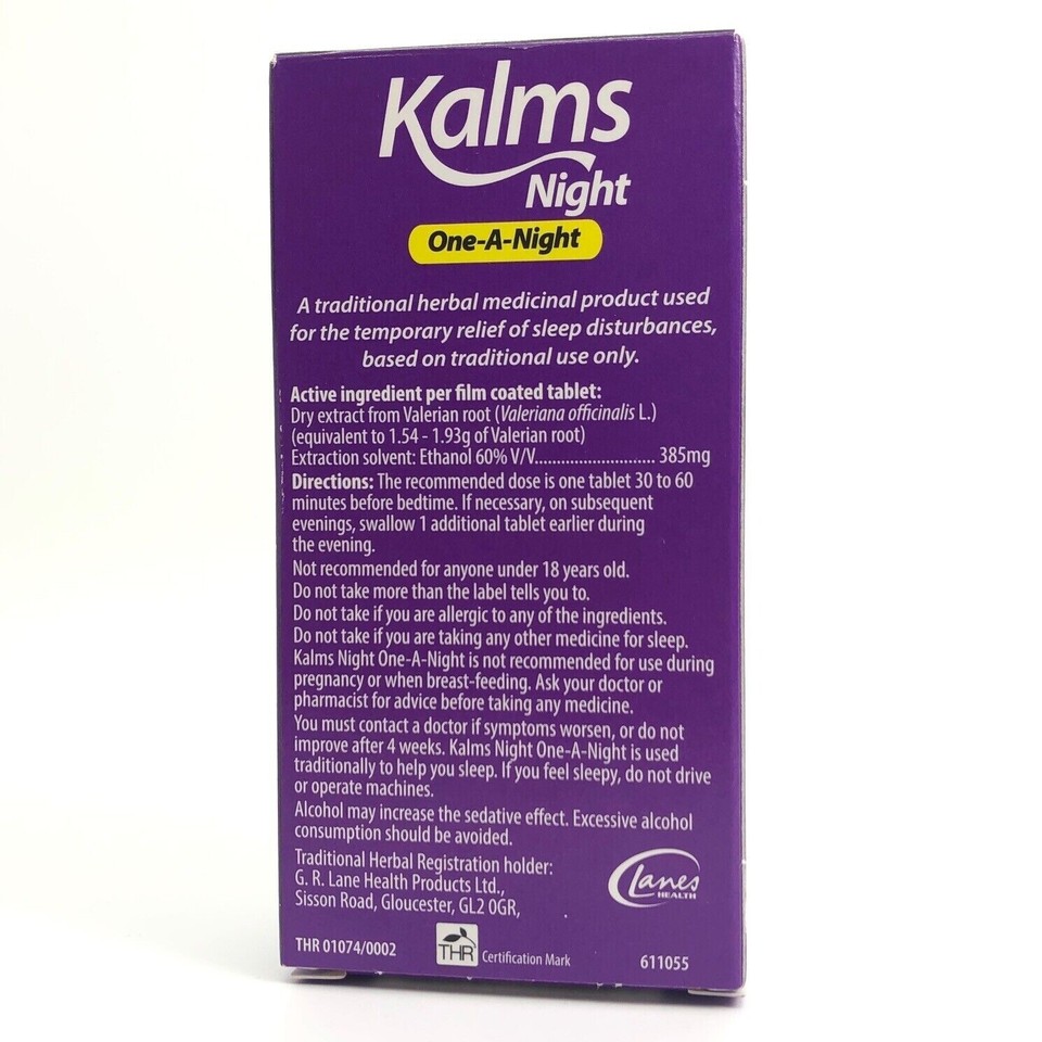 Kalms One a Night Sleeping Tablets Herbal Sleep Aid Pills - 21 Tabs ...