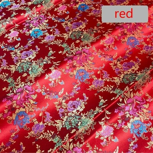 Faux Silk Fabric Brocade Floral Chinese Satin Dress Cheongsam Tang ...