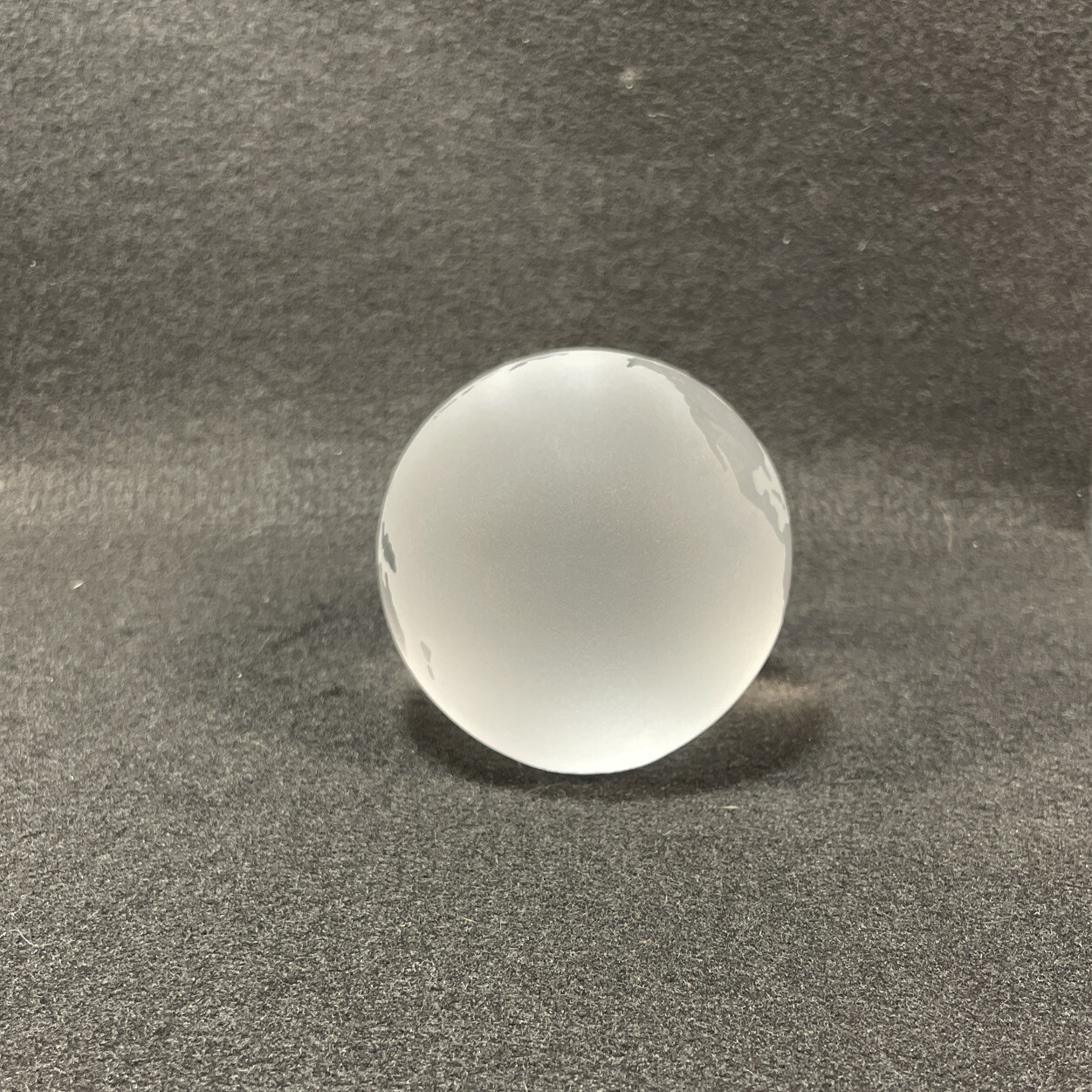 World Globe Earth Paperweight Etched Frosted Glass Crystal Clear ...