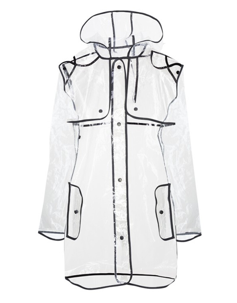 NEW Ladies WATERPROOF COAT Festival Transparent Rain Mac Jacket SIZE 8 ...