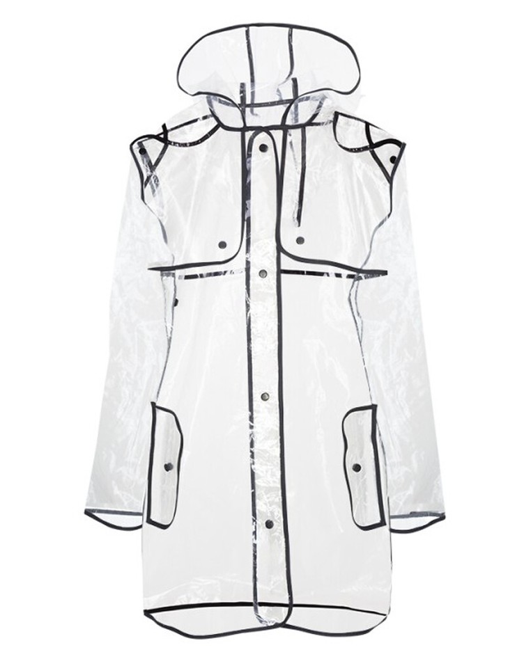 NEW Ladies WATERPROOF COAT Festival Transparent Rain Mac Jacket SIZE 8 ...