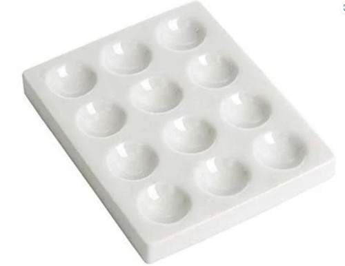 Single White Spot Plate Porcelain with 12 Wells Marble Display, Crafts ...