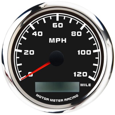 W PRO 85mm GPS Speedometer 120 MPH Waterproof | Black | Universal ...