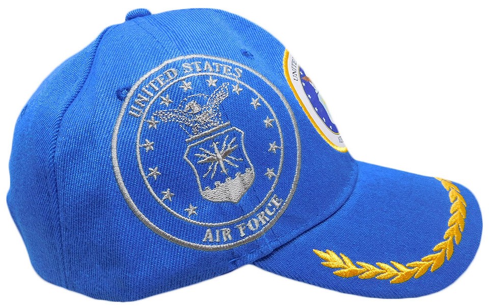 NEW! US AIR FORCE USAF ROUND VETERAN LEAF ADJUSTABLE CAP HAT NAVY | eBay