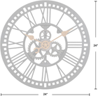 Bronze Roman Gear Wall Clock, Large Vintage Decor for Living Room, Home ...