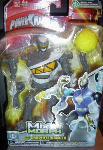 Power Rangers Mixx N Morph Dino Charge GRAPHITE RANGER Mix MOC Pachy ...