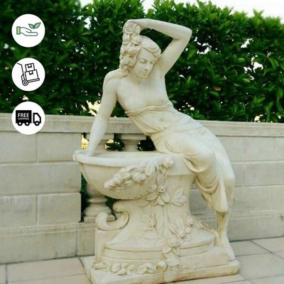 Giant Greek Bathing Lady With Flowers | eBay