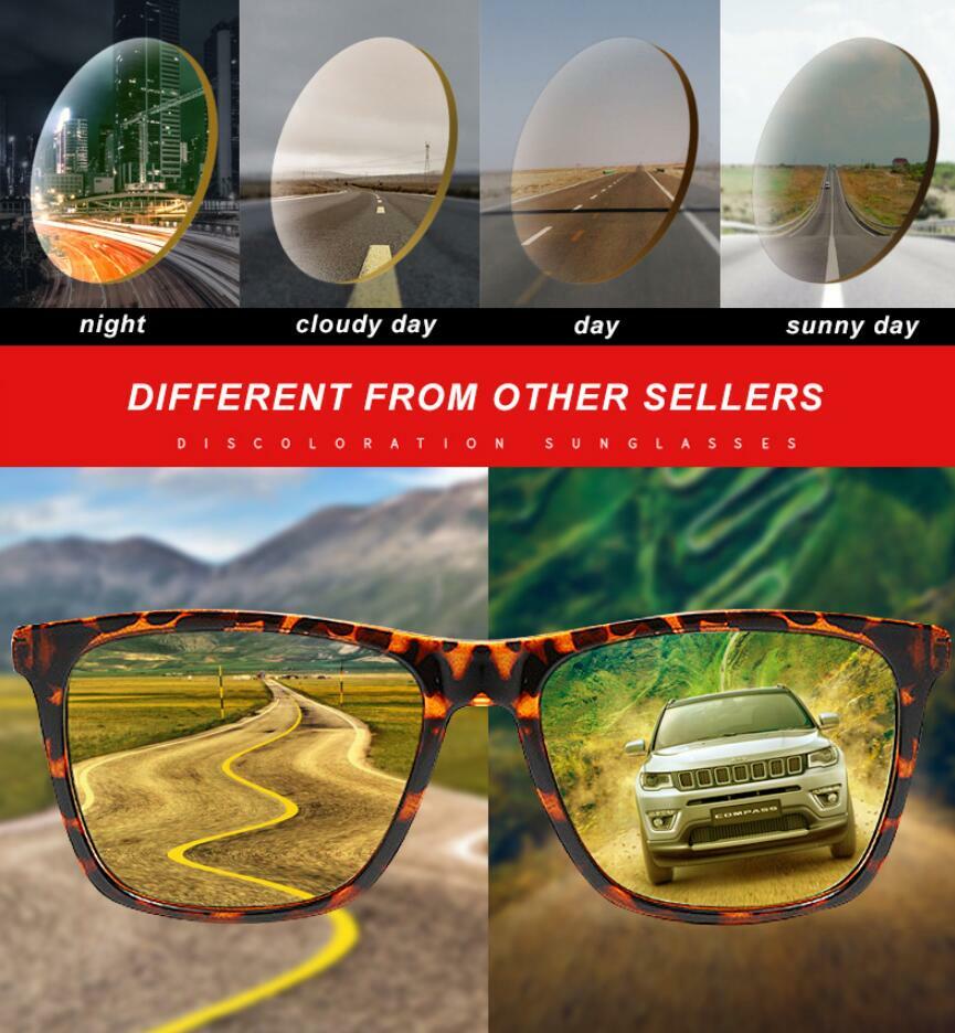 FELRES Photochromic Polarized Sunglasses For Men Night Vision Driving ...