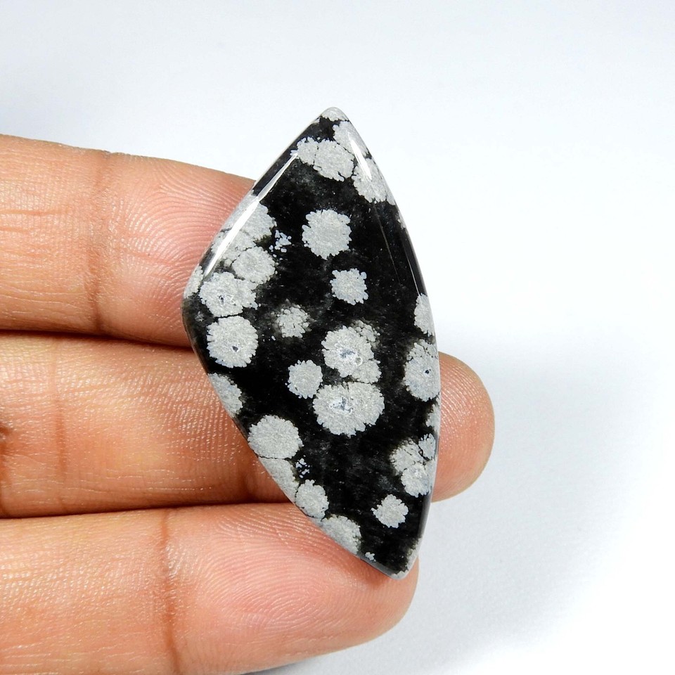 Black Snow Flake Obsidian Cabochon Fancy Shape Natural Gemstone Loose ...