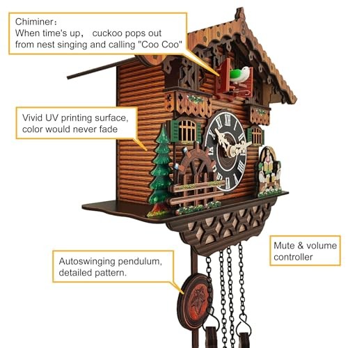 Cuckoo Clock with Coo Coo Bird Clocks/Cuckoo Clocks for Wall with Bird ...