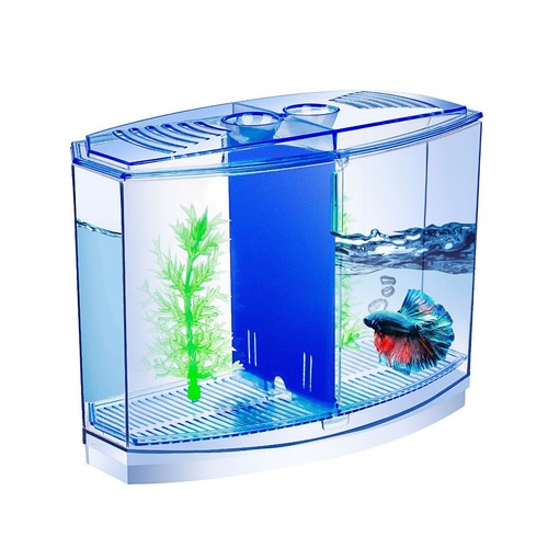 Mini Fish Tank with Divider, Small Beta Fish Tank Shrimp Tank Small ...