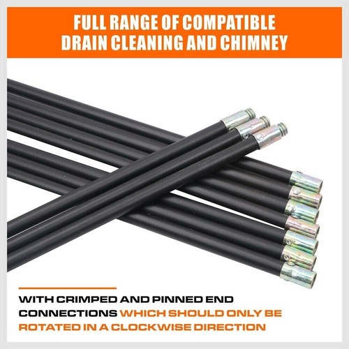 10-Piece Drain Clean Rod Set Flexible Pipe with Plunger Brass Plated ...