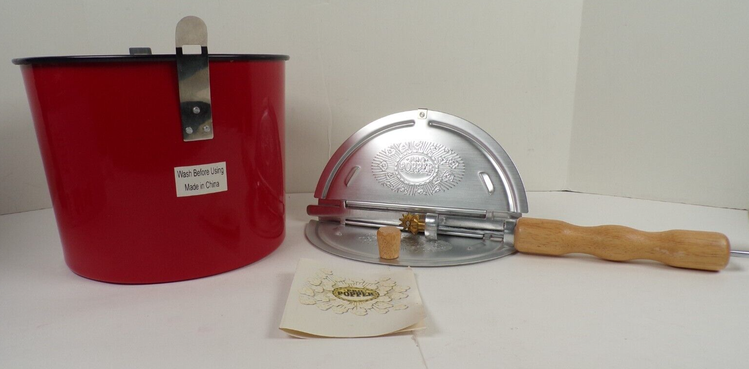 Pro Popper Popcorn Maker Stove Top Corn Popper Twist Turn Handle Manual ...