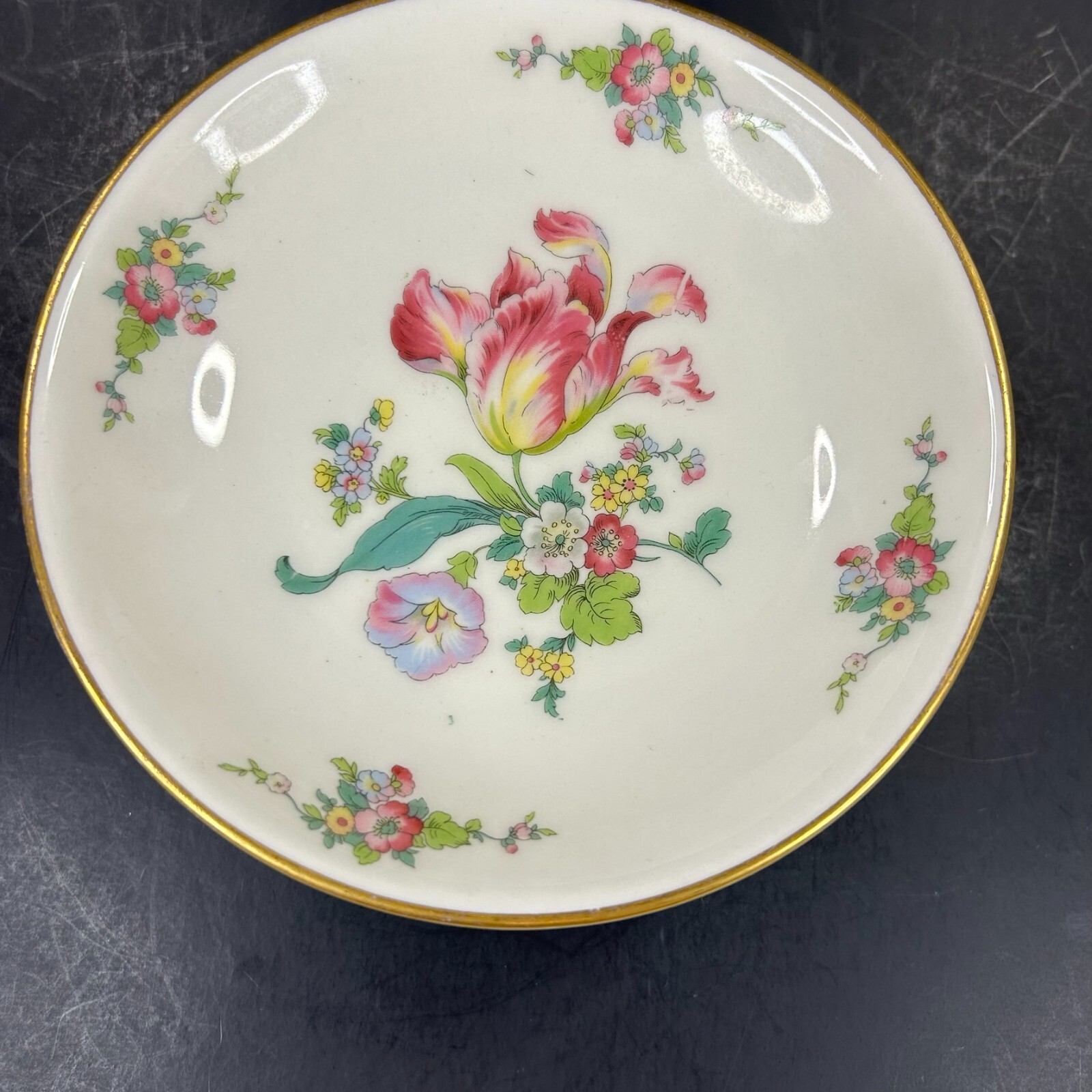 Concorde China Pedestal Serving Dish with Tulip Bouquet Gold Trim | eBay