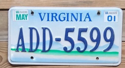 Virginia Expired License Plate Auto Tag ~ ADD-5599 ~ Embossed | eBay