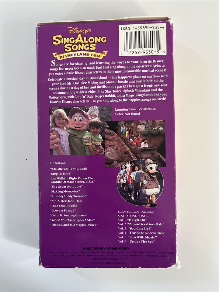 Disneys Sing Along Songs Volume 7 - Disneyland Fun: Disneyland Fun (VHS ...