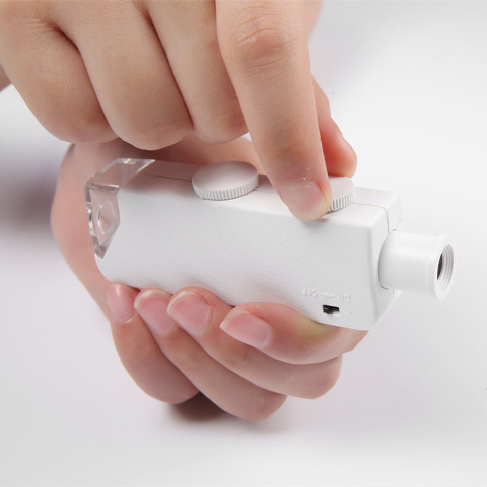 160X-200X Zoom LED Pocket Microscope Magnifier Jewelers Loupe ...