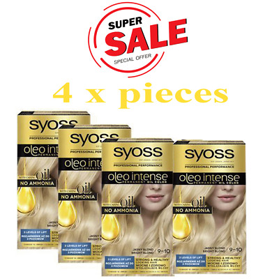Syoss Oleo Intense 9-10 Bright Blond Hair Coloration Ammonia Free Pack ...