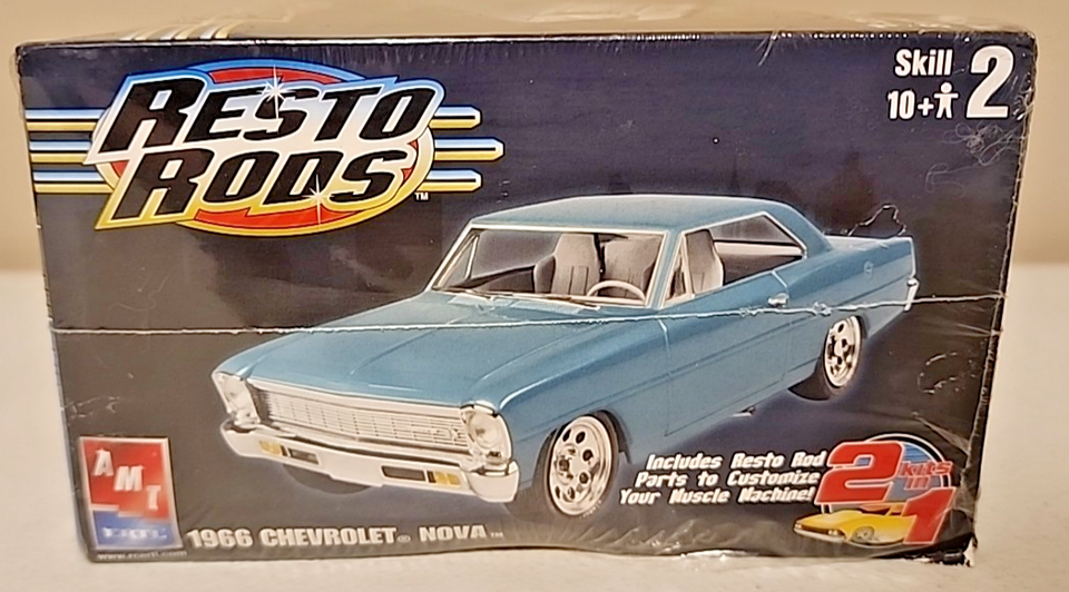 AMT Resto Rods 1966 Chevrolet Nova Kit # 38373 Factory Sealed Dented 1: ...