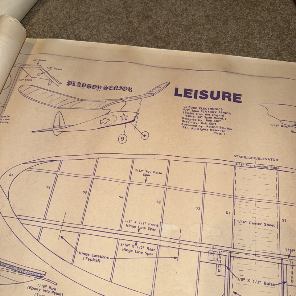Vintage Balsa Wood Scale Model Airplane Plans Drawings Huge Lot C | eBay