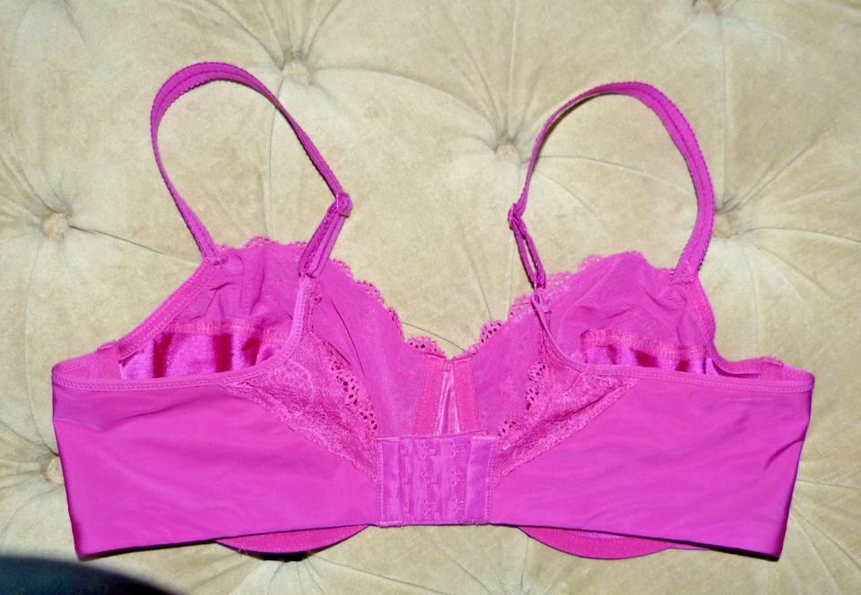 Bali 38D Bra 1002 Fuchsia Lace Rhinestone Accent Underwire Full Cover ...