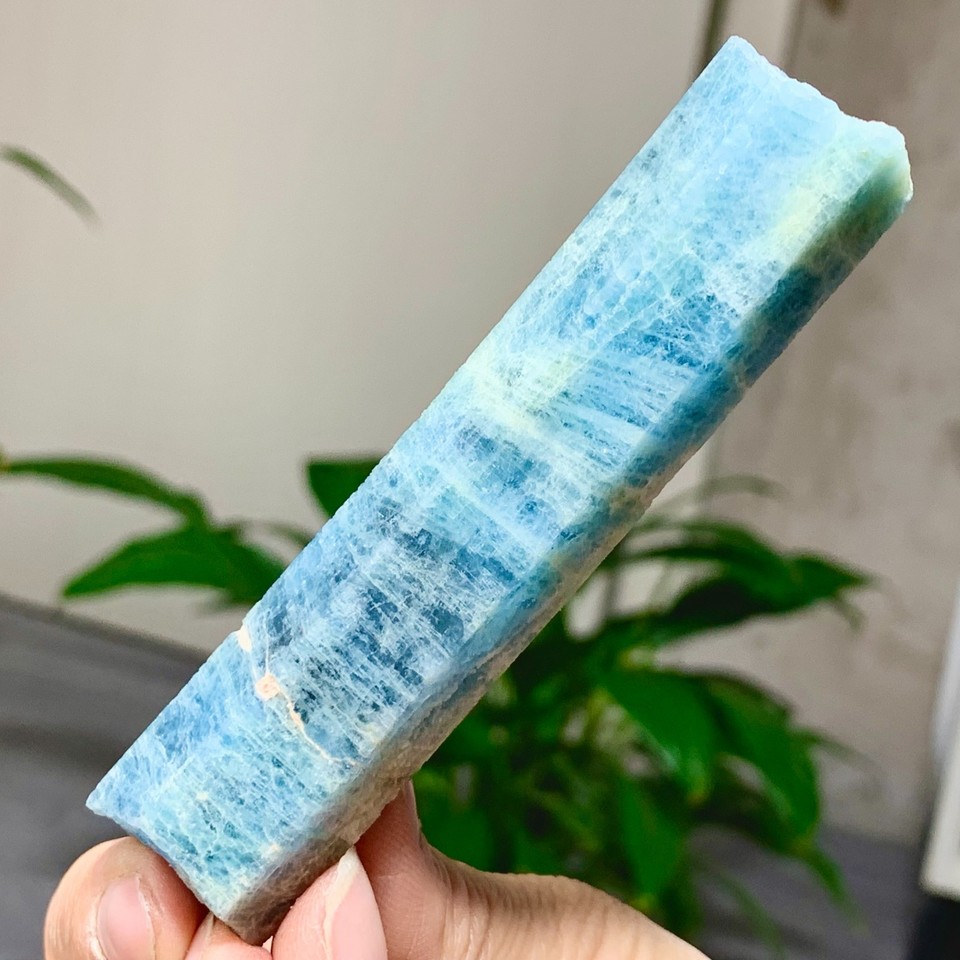 77G Rare!Natural beautiful Prism shaped Aquamarine Raw Crystal Specimen ...