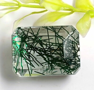 55-75 Ct Impressive Transparent Green Quartz Emerald Cut Certified Gems ...