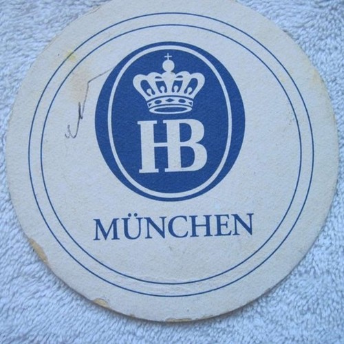 HB Munchen Pulp Board Beer Drink Coaster Blue White Crown Munich ...
