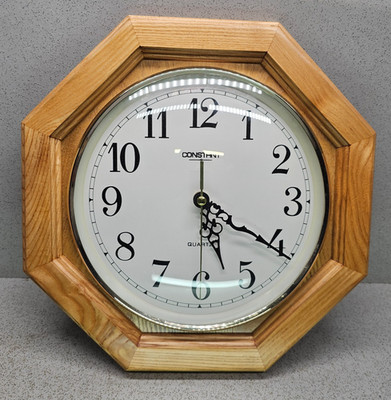 Vintage Wooden Oak Wall Clock Constant Quartz Working Octagon Shape ...