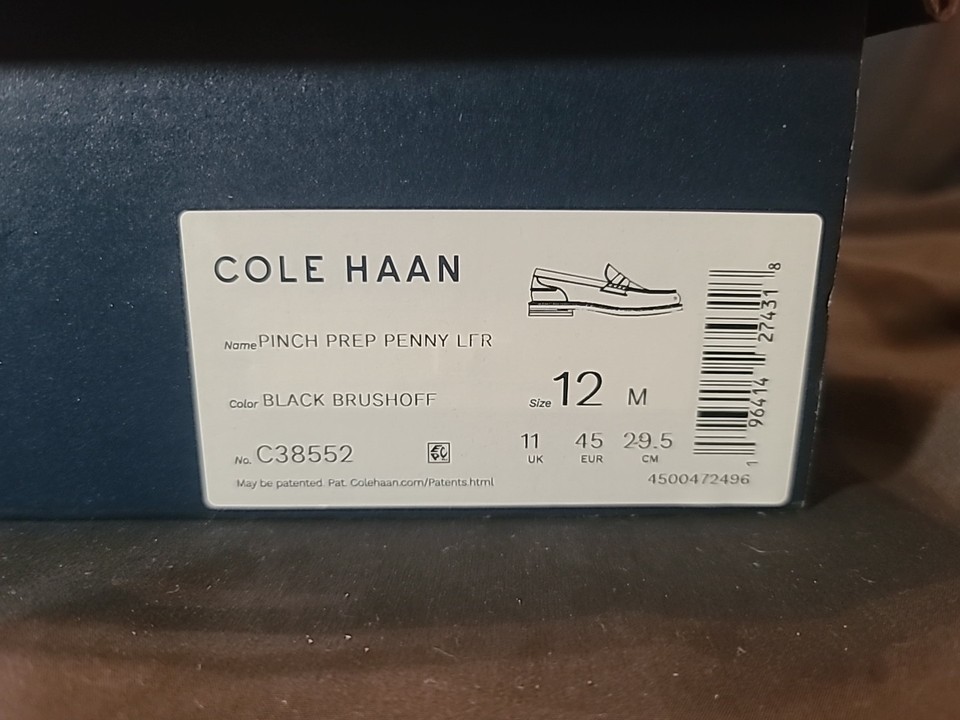 Cole Haan Pinch Prep Penny Loafer Mens Slip On Size 12 D Black Brushoff ...
