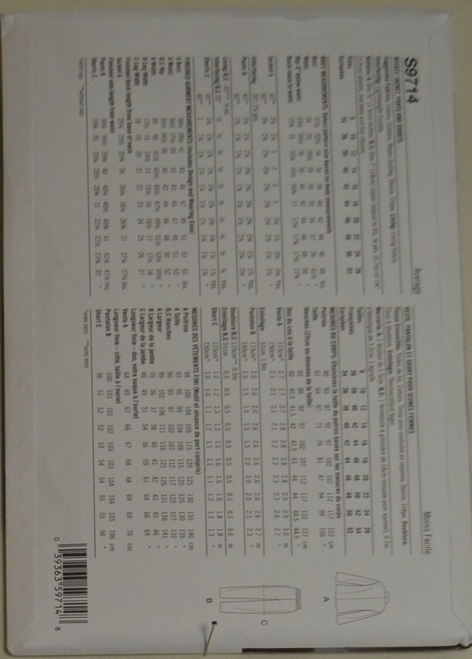 Simplicity - 9714 - Mimi G - Misses' Jacket, Pants, & Shorts | eBay