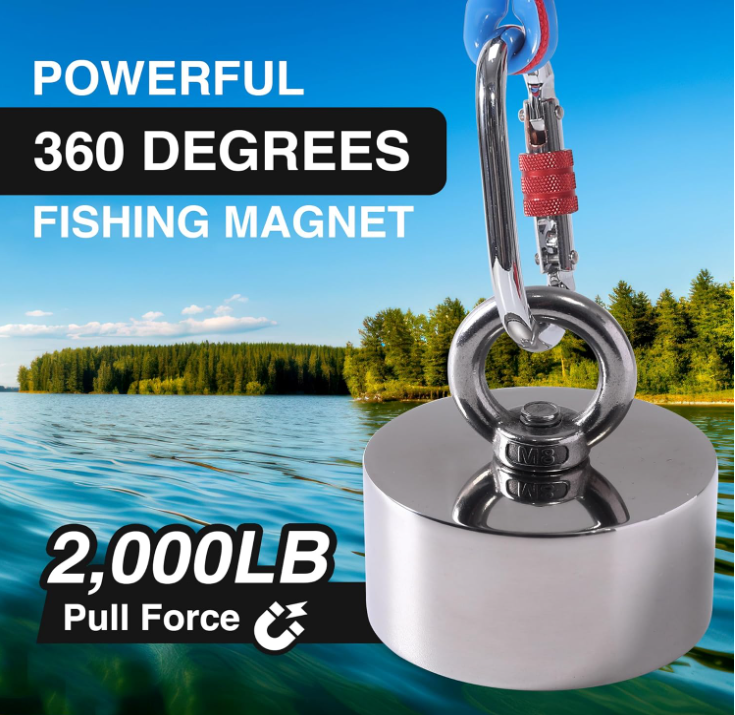 2000LB’s Powerful 360 Degrees Fishing Magnet for Magnet Fishing ...