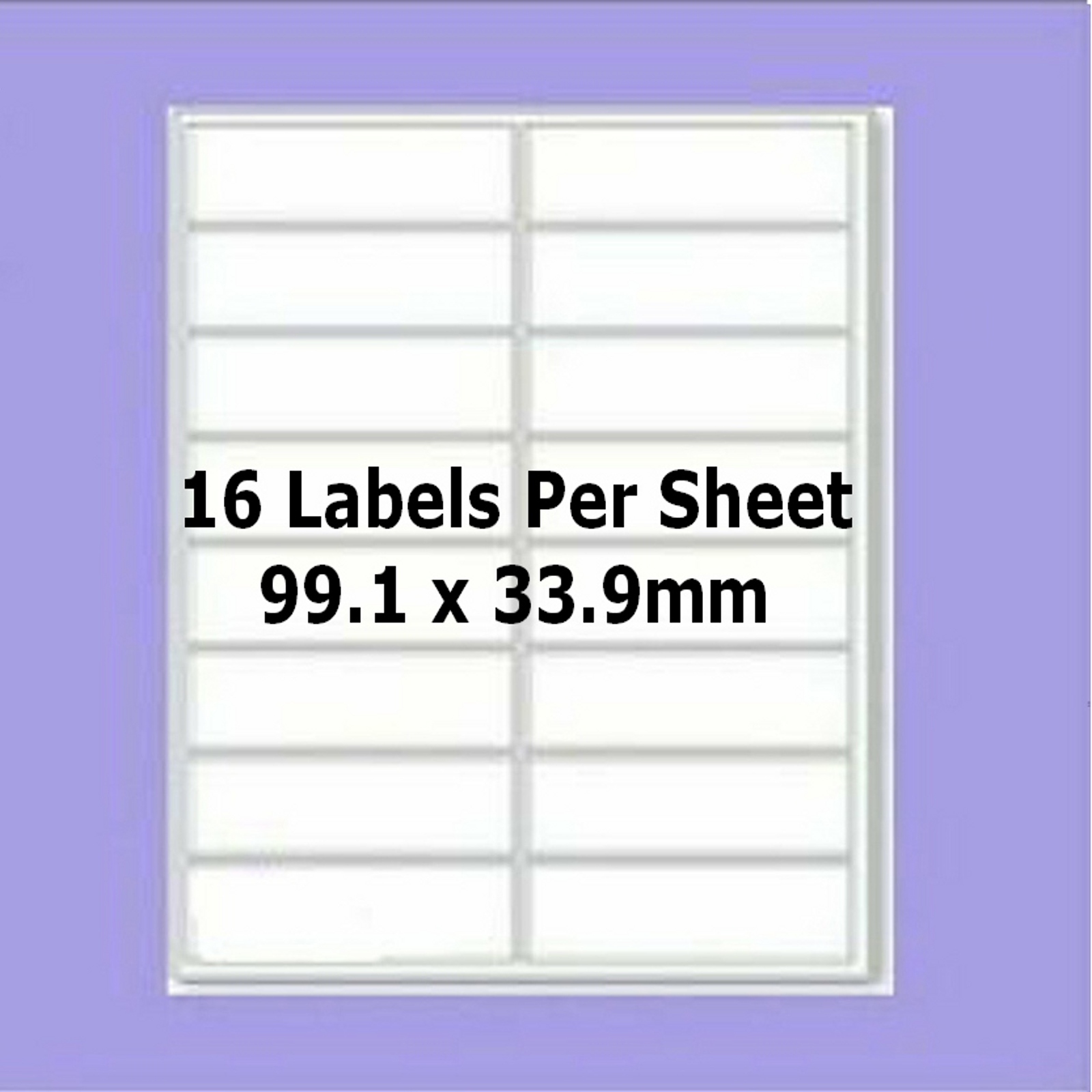 A4 Self Adhesive Labels ~16 Per Sheet ~ L7162 Compatible ~ 99.1mm x 33 ...