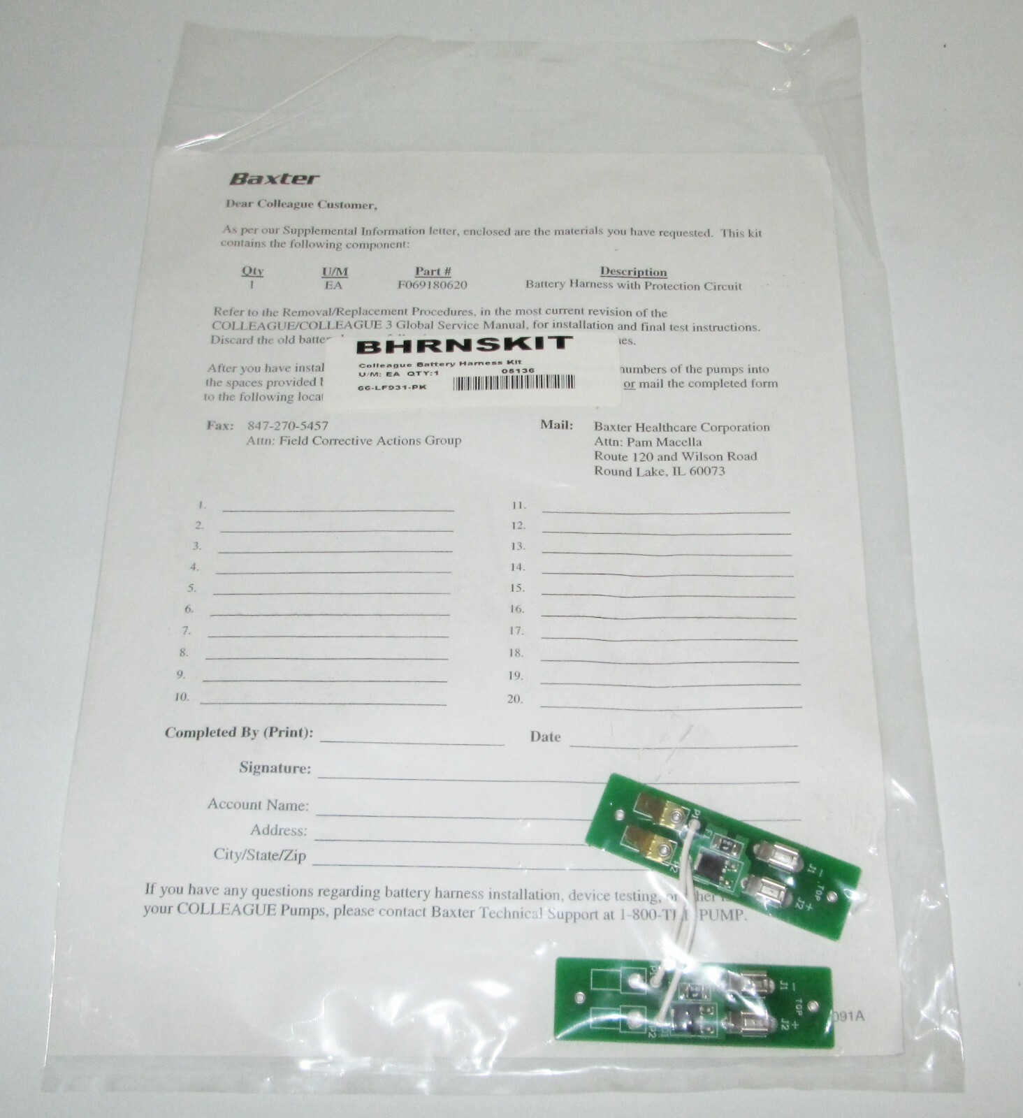 New Baxter Colleague F069180620 Battery Protection Kit Free Shipping | eBay