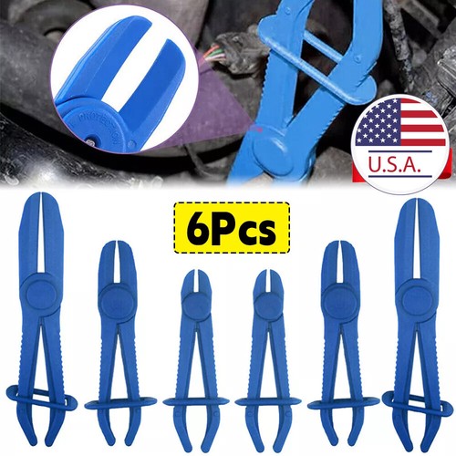 6Pcs Hose Clamp Pliers Set Flexible Clamping Line Pipe Pinch Off Brake ...