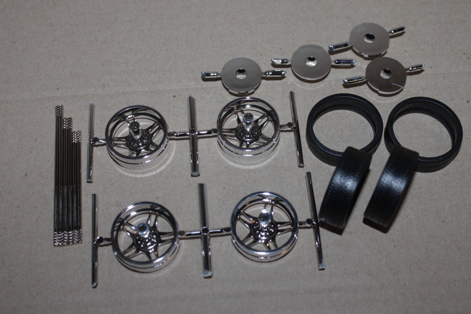 DOUBLE SPOKE 5 STAR scale model wheels rims with TIRES brake discs ...