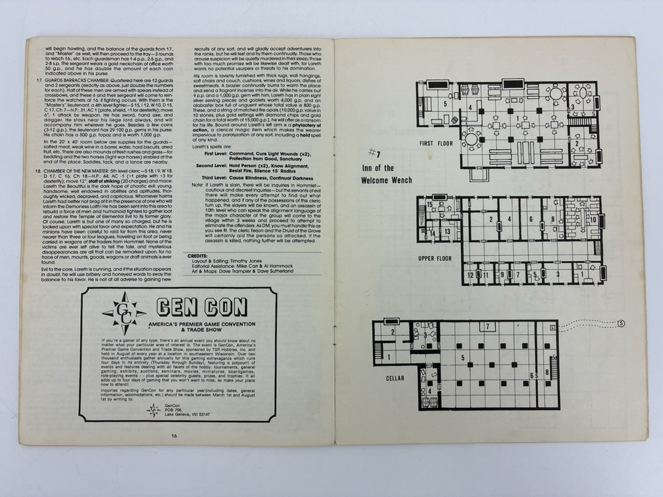 Advanced Dungeons and Dragons T1 The Village of Hommlet TSR 1979 | eBay